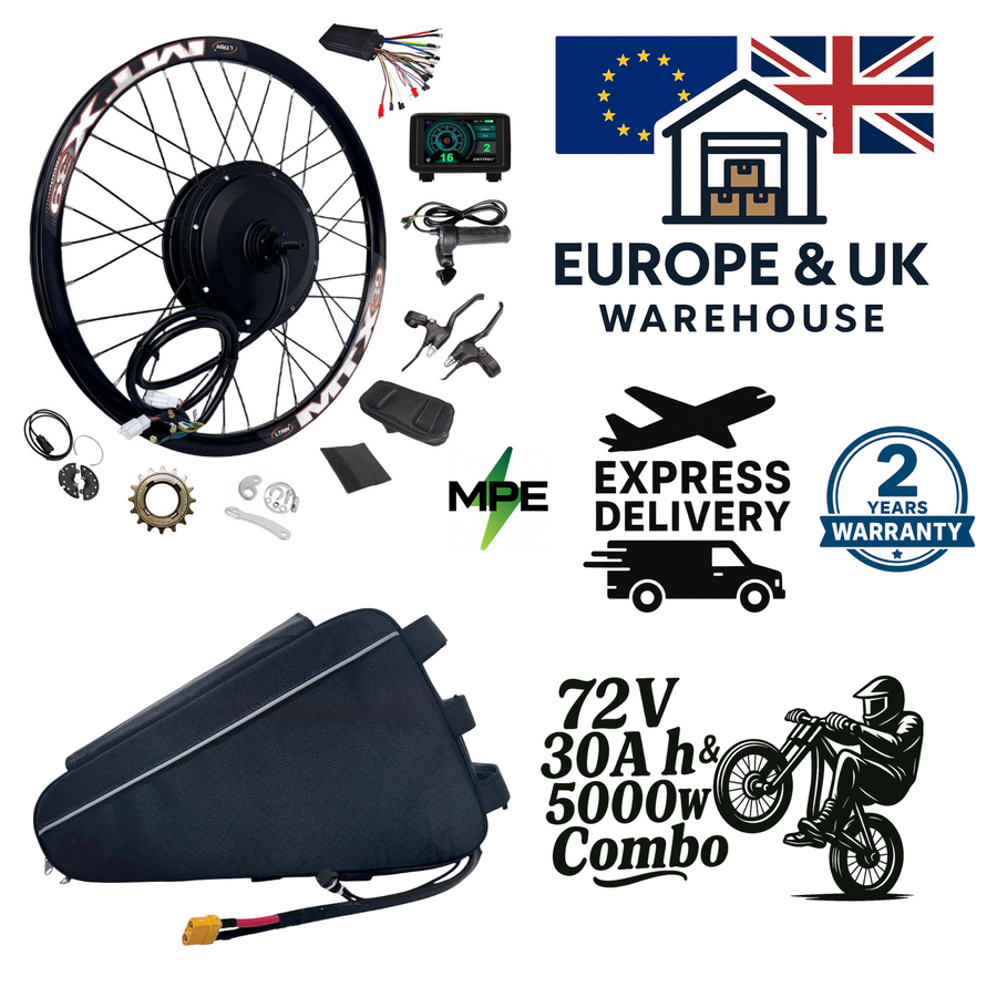 72V 30Ah 5000W MTX Full Ebike Motor Kit FREE Worldwide Delivery (Inclu